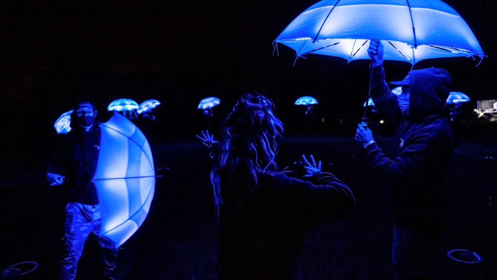 Bristol LED umbrella dance marks day of action for live events