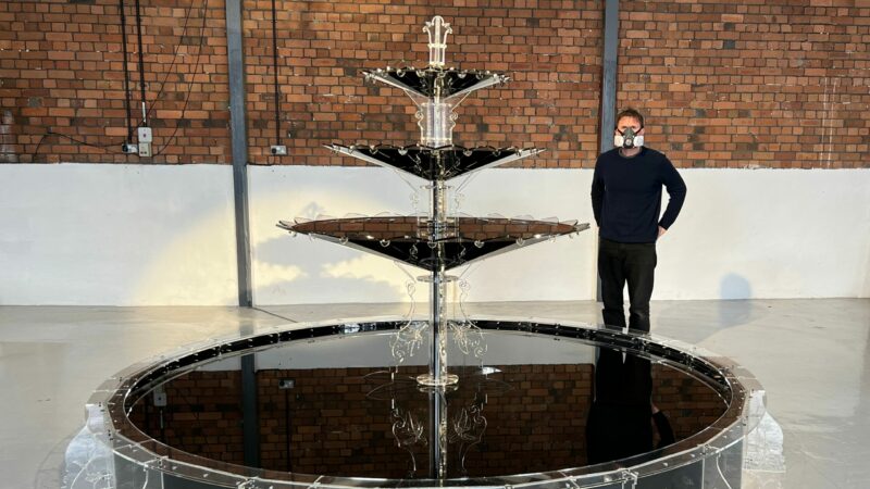 Luke Jerram unveils giant Oil Fountain artwork