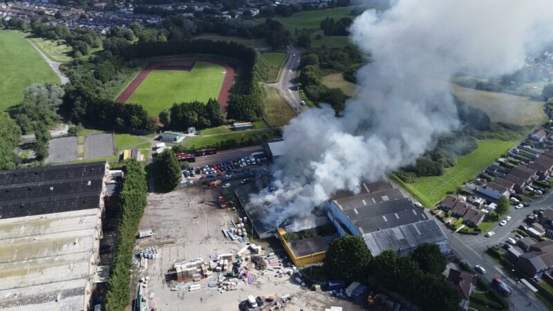 Homes evacuated after huge fire at former sports centre