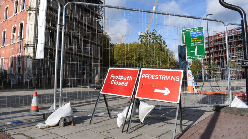 Major route still blocked off one year on from fire at derelict hotel