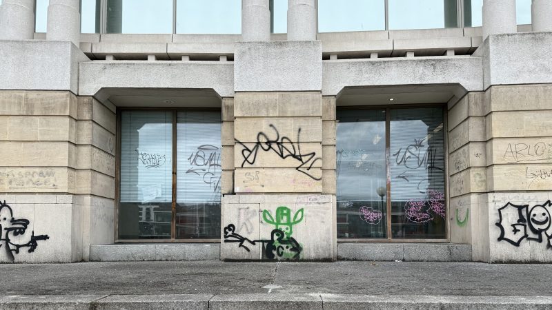 'Deeply distressing' tagging begins to blight newly listed building