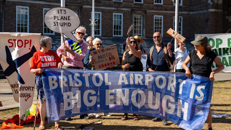 Protesters oppose 'plane stupid' plans for airport expansion