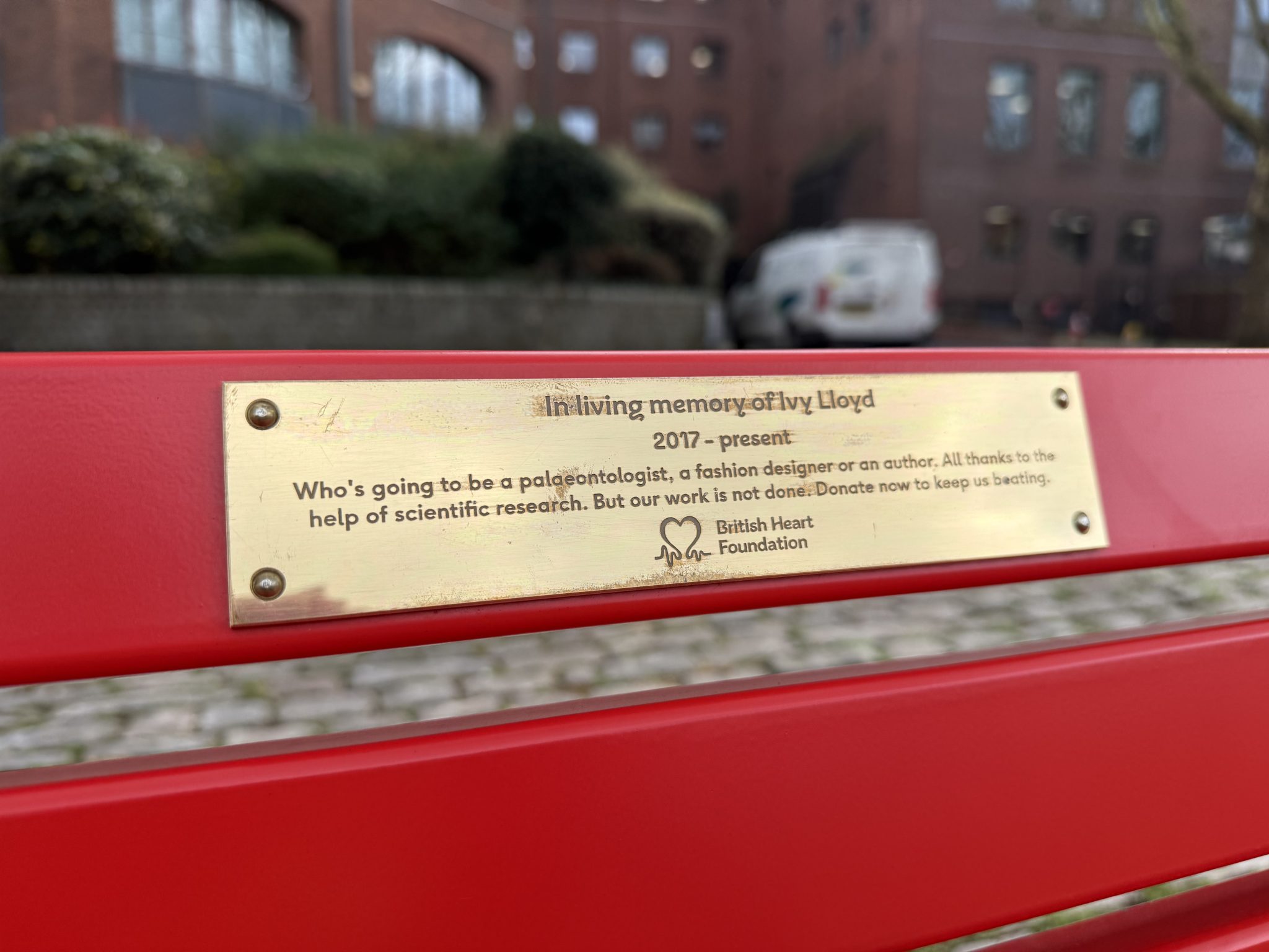 The story behind Bristol's new red bench